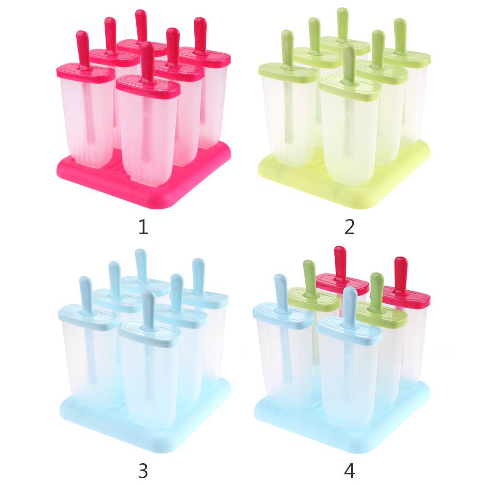 Buy 6pcs/set Reusable DIY Frozen Ice Cream Molds Ice Cube Lolly Mould ...