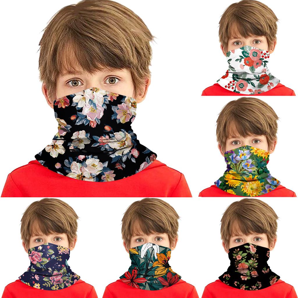 Buy Children Kids Multifunctional Floral Head Scarf Neck Cover Washable ...