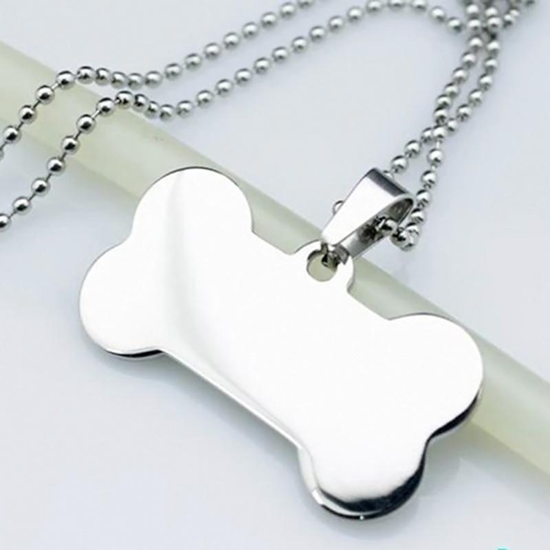 Dog collars bone shape custom personalized engraved stainless steel dog ...