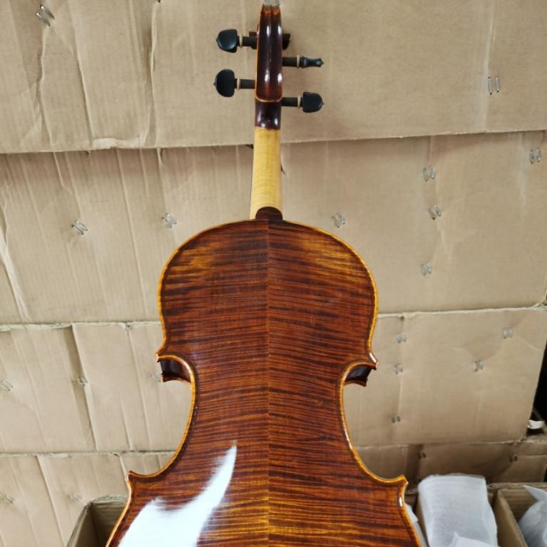 Buy advanced olid wood violin 4/4 Natural Rich flame handmade violin ...
