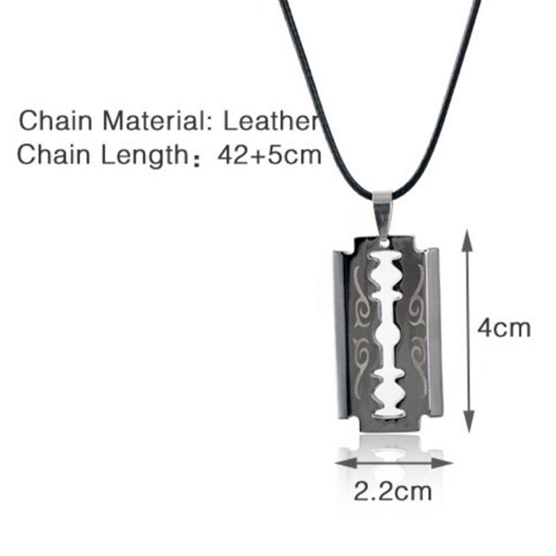 Buy Punk Stainless Steel Razor Blades Shaped Pendant Necklace for Men ...