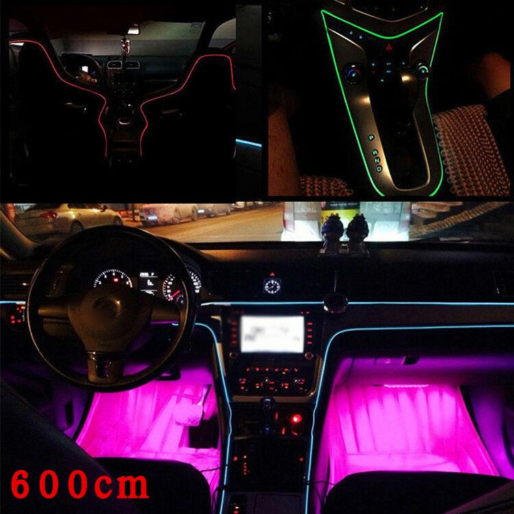 Buy 6m RGB Multicolor Car LED EL Light Bar Interior Kits Bluetooth ...
