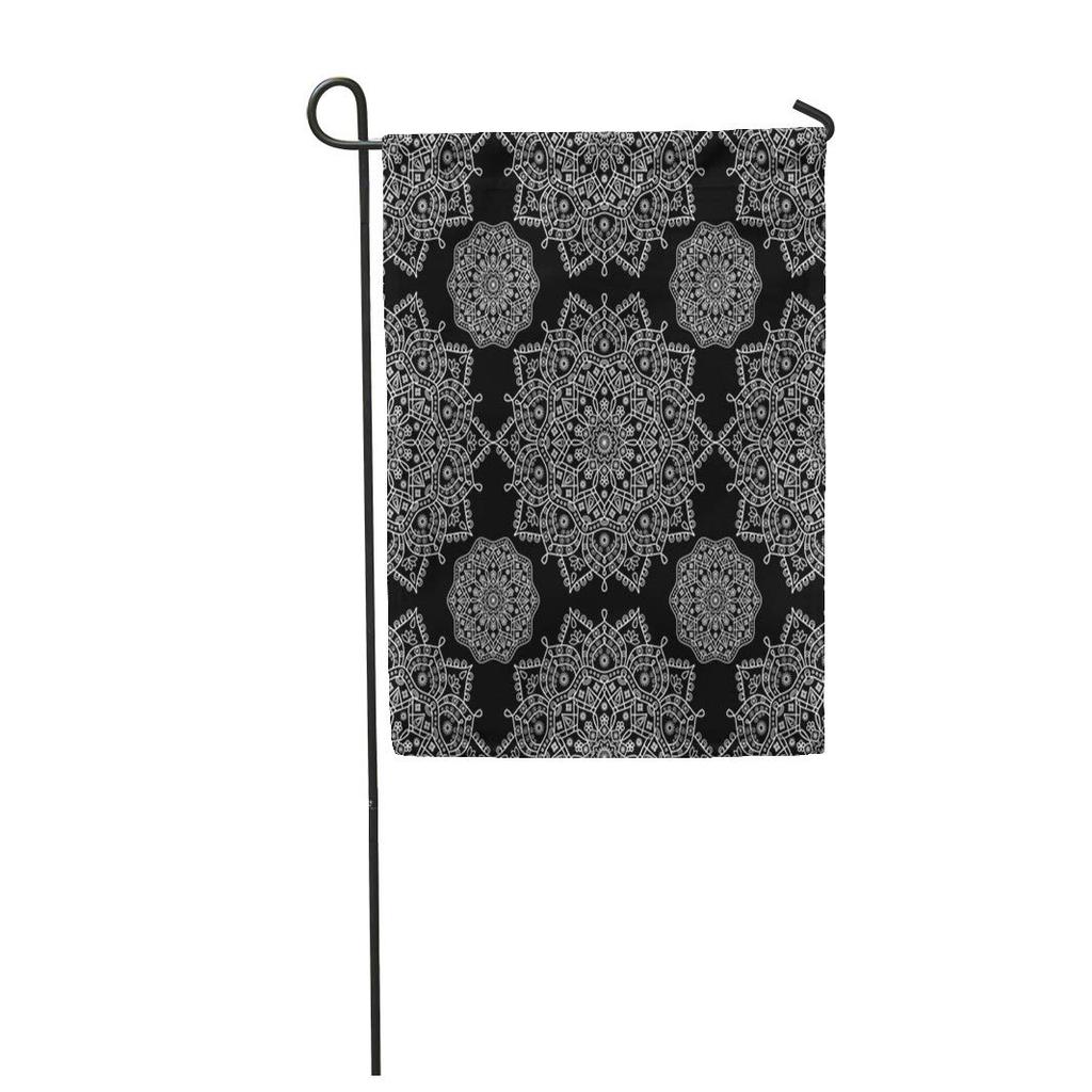Buy Cashmere Oriental Pattern Black and White Floral Medallion Lace ...