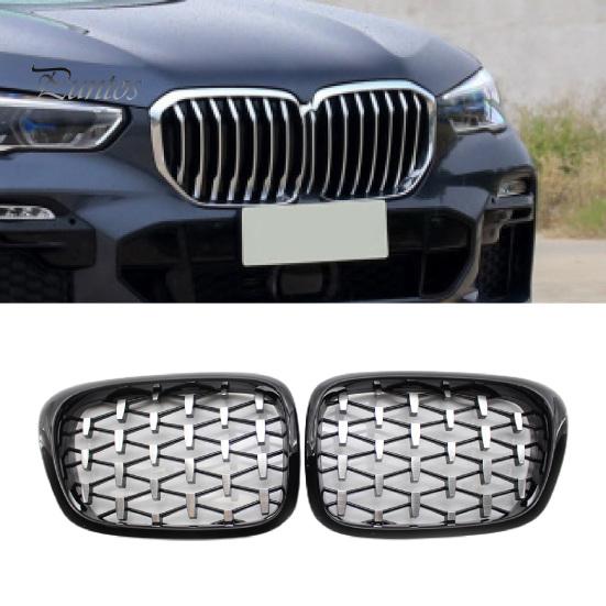 Buy For BMW 5 Series E39 99-03 1Pair Car Grille Mesh ABS Semi-plated ...
