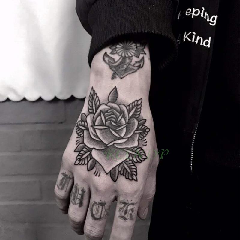 Buy Waterproof Temporary Tattoo Sticker Flower Rose Fake Tatto Flash ...