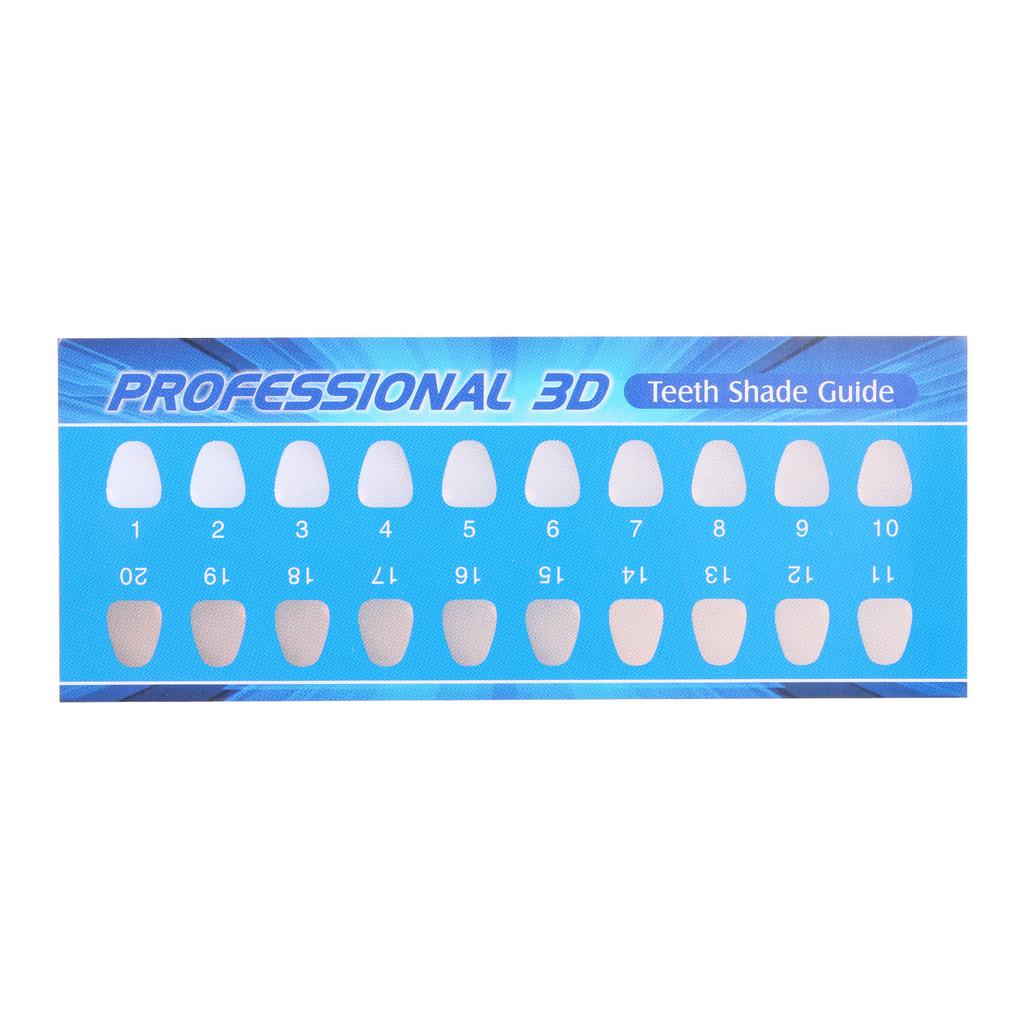 Teeth Shade Guide Paper 20 Colors Teeth Whitening Chart for Healthy ...