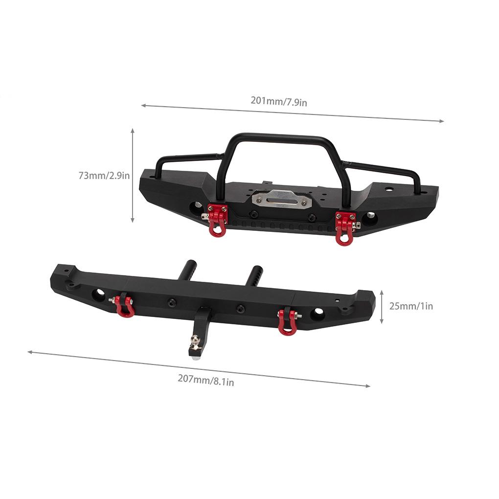 Buy 1:10 Metal RC Truck Front Rear Bumper Adjustable Modification Car ...