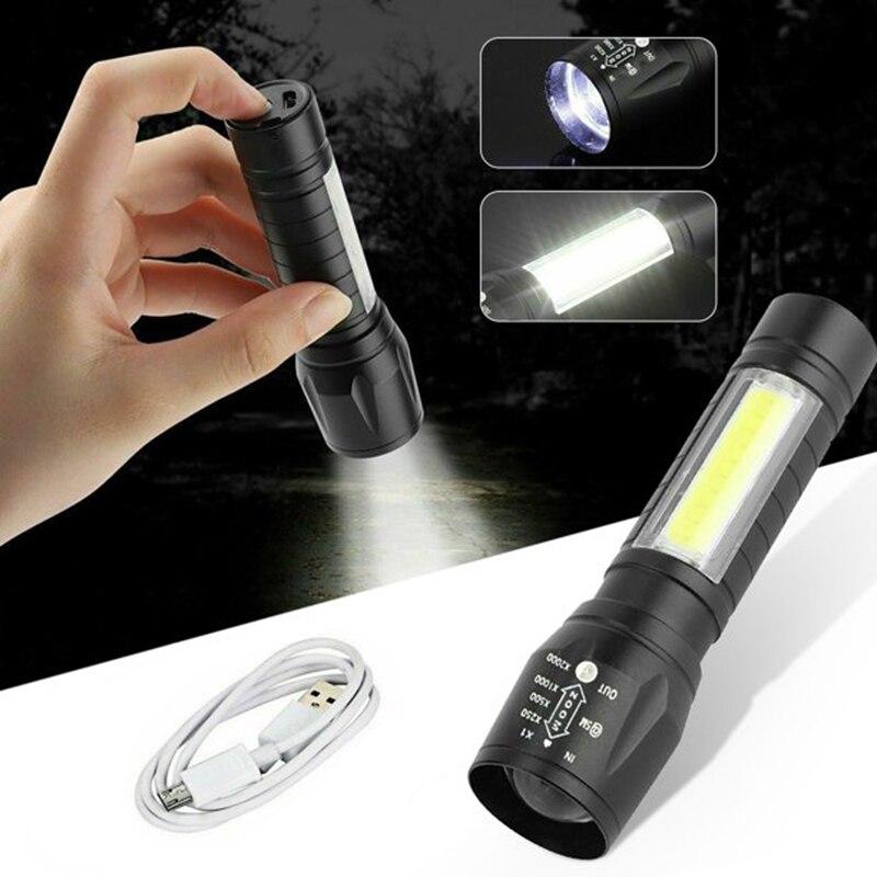 T6 COB LED Flashlight Portable Rechargeable Flashlights with LED Cob ...