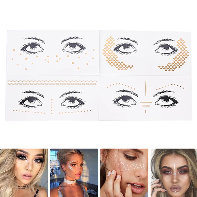 Buy Gold Face Tattoo Stickers Waterproof Bronzing Beauty Freckles ...