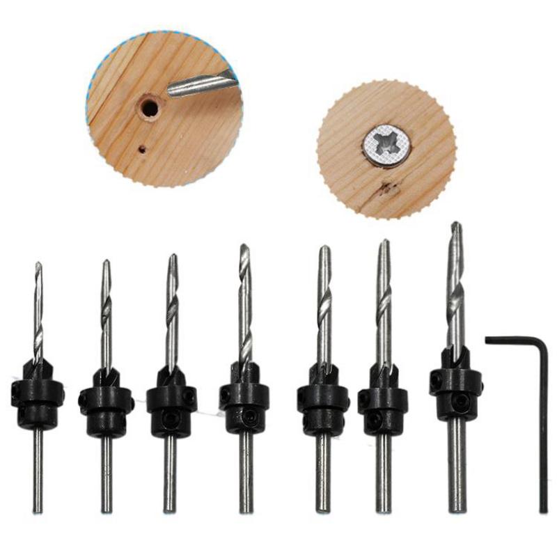 Buy 1/4" Hex Shank Countersink Drill Bit Set Quick Change Screw Reamer ...