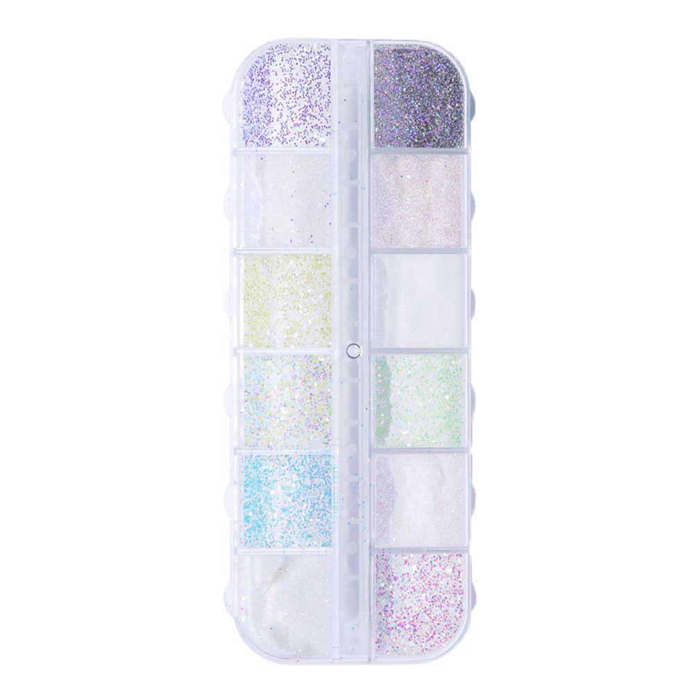 12Grids Nail Art Decor Shinning Snowflake DIY Manicure Winter Sugar ...