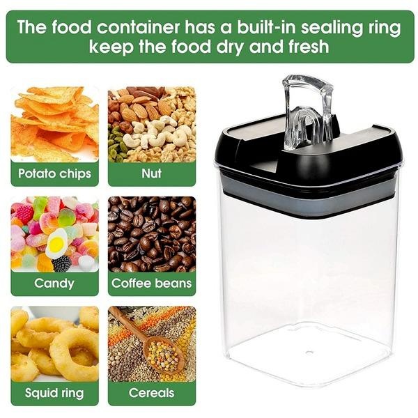 Buy 7pcs Sealed Food Storage Containers Bulk Jar Set for Cereal Plastic ...