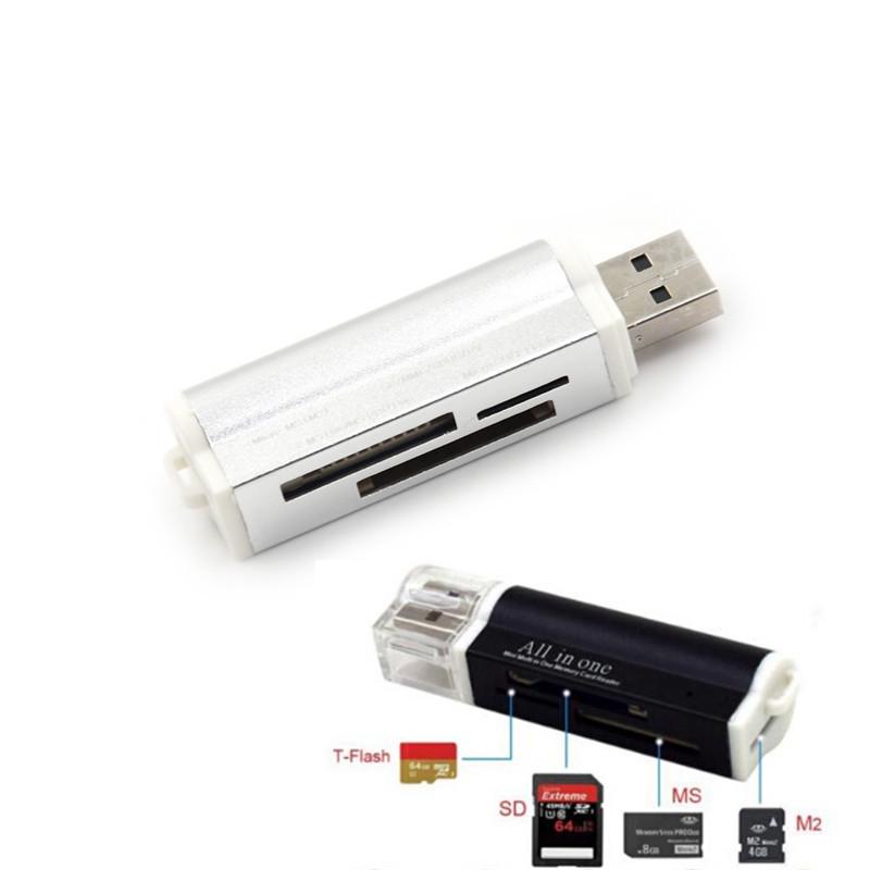 Buy All In 1 Usb2.0 Multi Memory Card Reader For Sd Sdhc Tf M2 Memory Stick Silver at affordable ...
