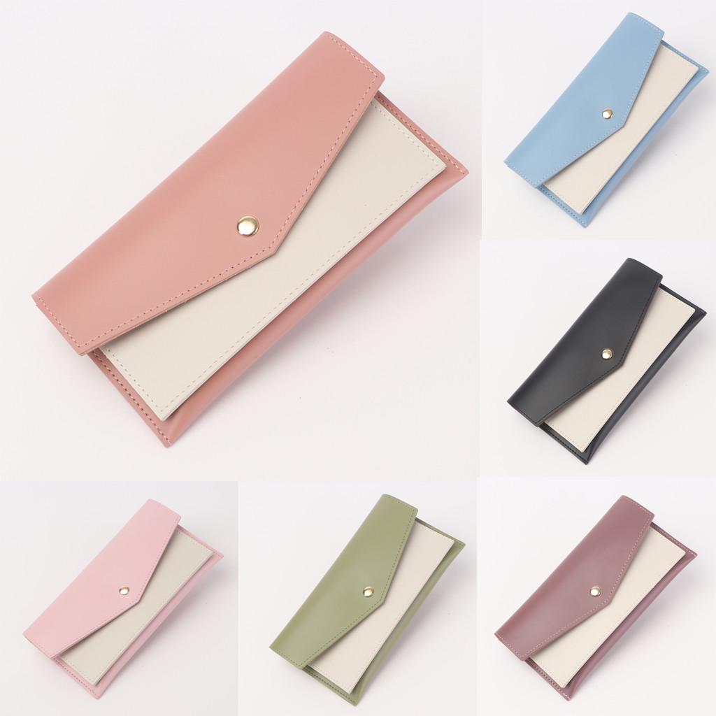 Buy Women Wallet Long Fashion Stitching Wallet Zipper Handbag Small ...