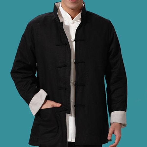 Men Reversible Kung Fu Jacket Shirt Chinese Martial Arts Tai Chi Tang ...