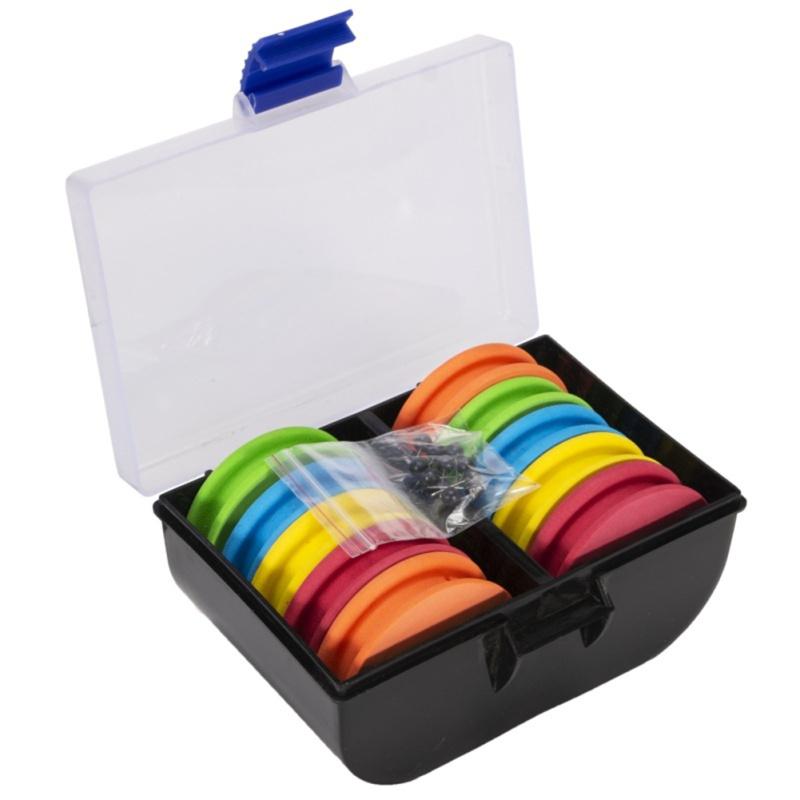 10pcs/set Foam Spool Round Coil Foam Pins Fishing Line Winder Rig Box ...