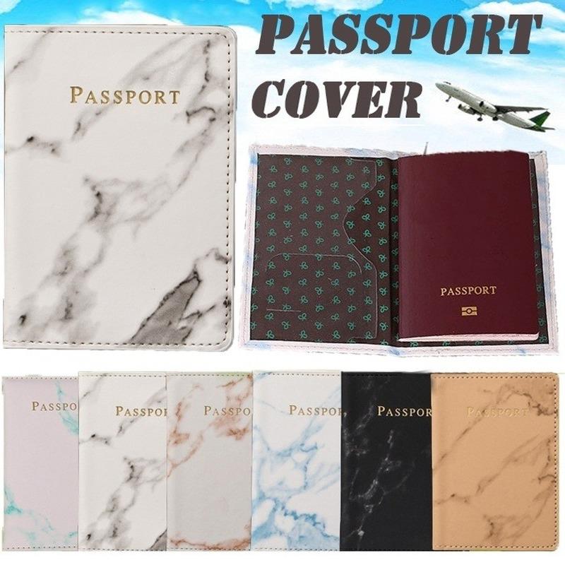 Buy 1 Piece Travel Passport Holder Protector Covers Marble Pattern ...