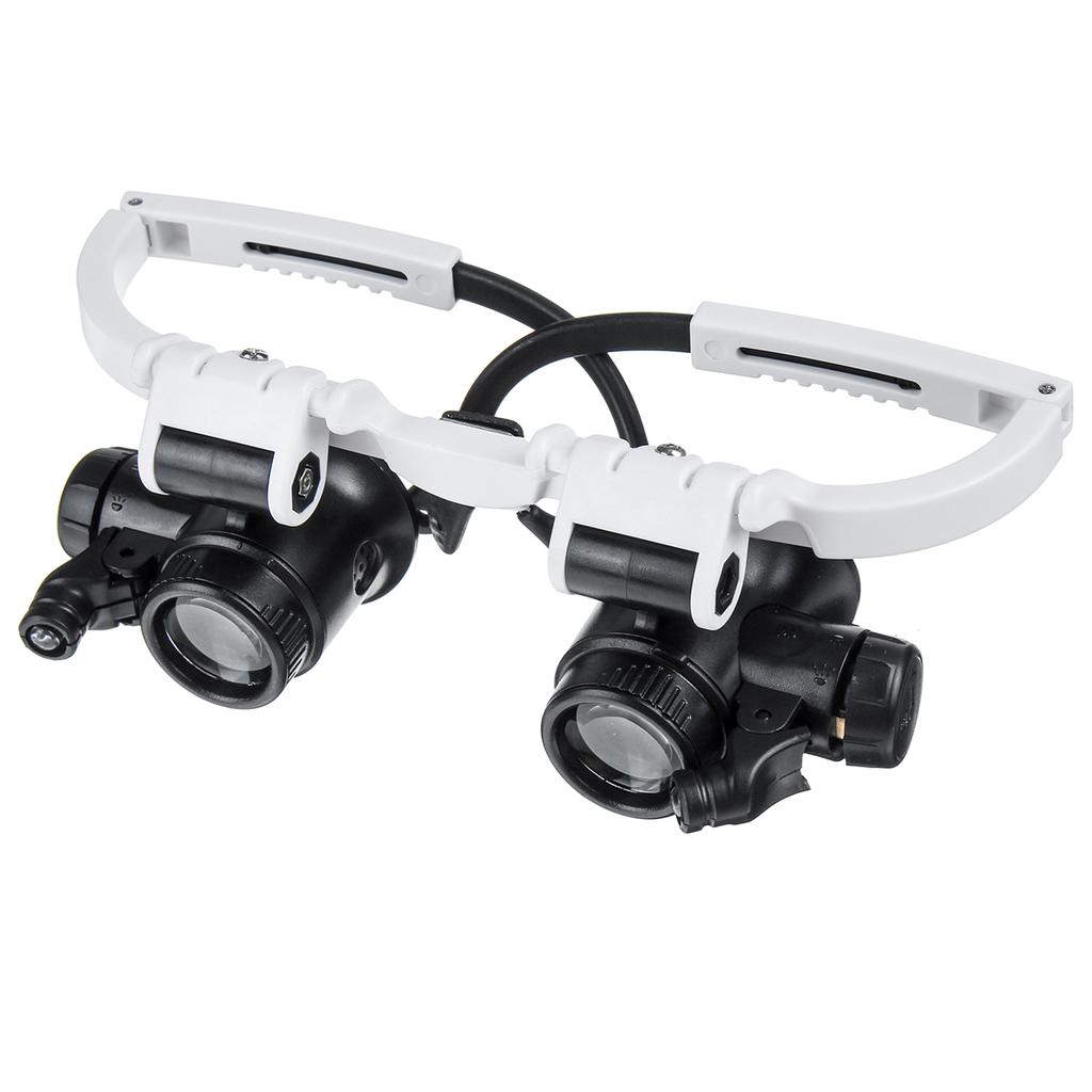 Buy 8/15/23X LED Binocular Magnifier Double Eye Glasses Loupe Lens ...