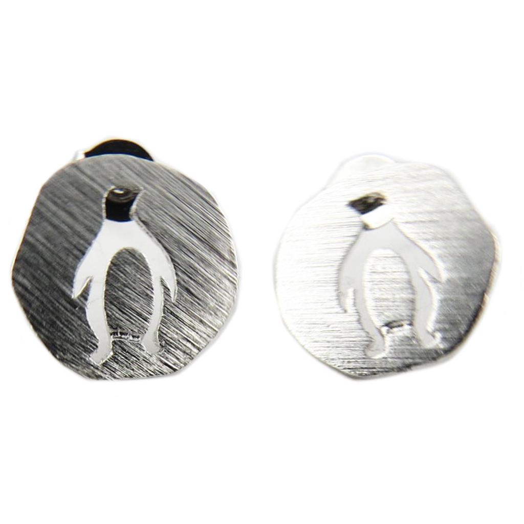 Cheap 7bis [R1377] - Craft earrings 'Penguins' silver - 11x11 mm | Joom