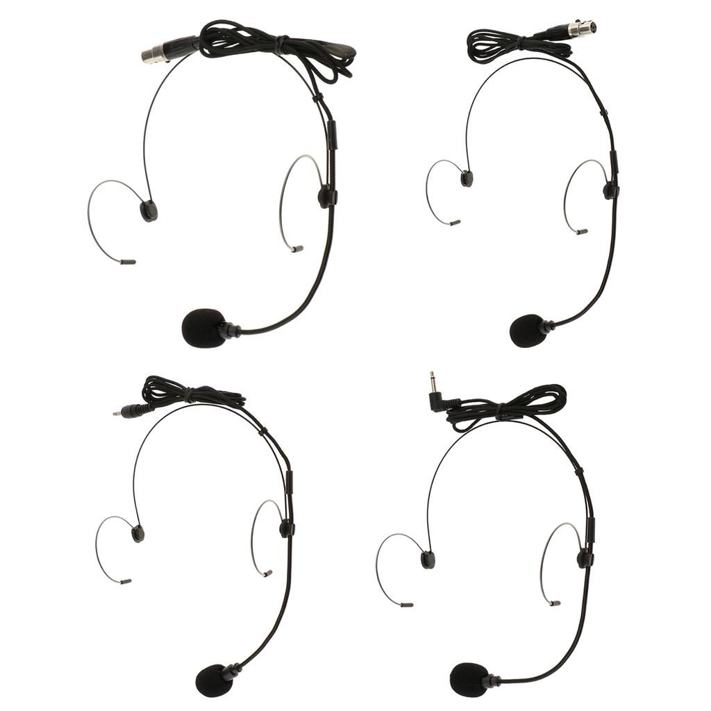 Buy Double Ear Hook Wired Headset Headworn Microphone Black XLR 3Pin at ...