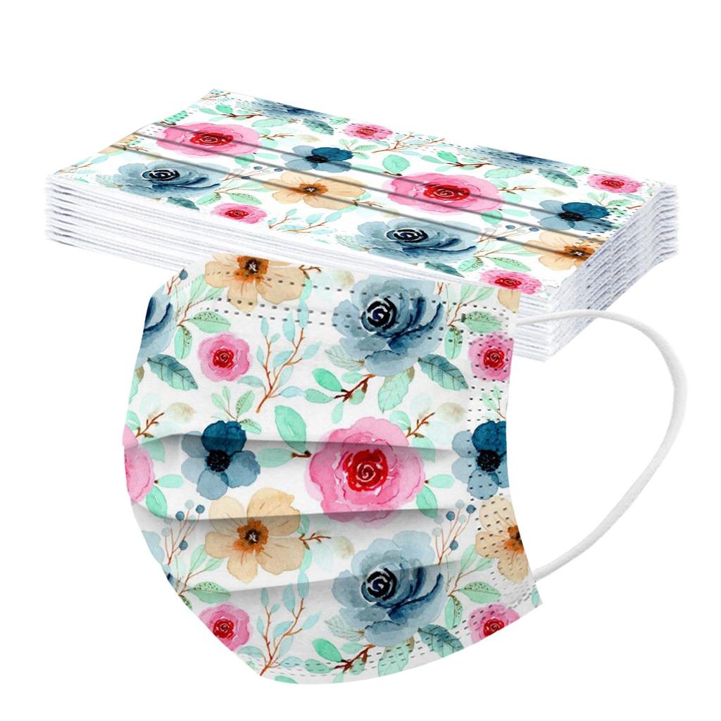 Cheap Disposable Face Masks For Adult, Classical Flower Printed Design ...
