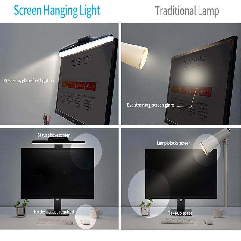 Buy Stepless Dimming Eye-care Led Desk Lamp for Computer Screen Monitor ...