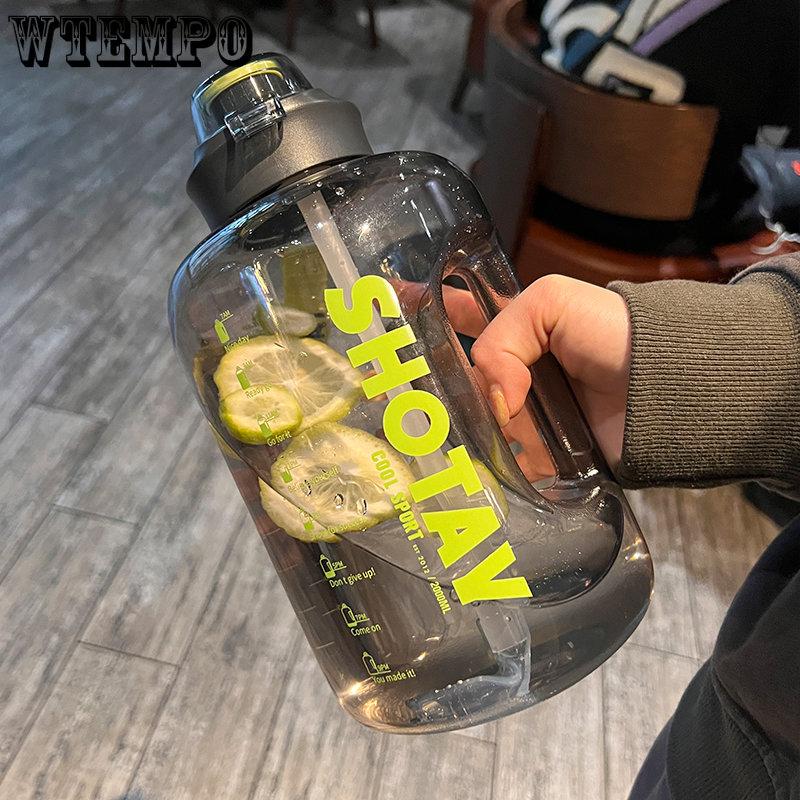 Buy 2/1.5 Liter Water Bottle with Straw Large Portable Travel Bottles ...