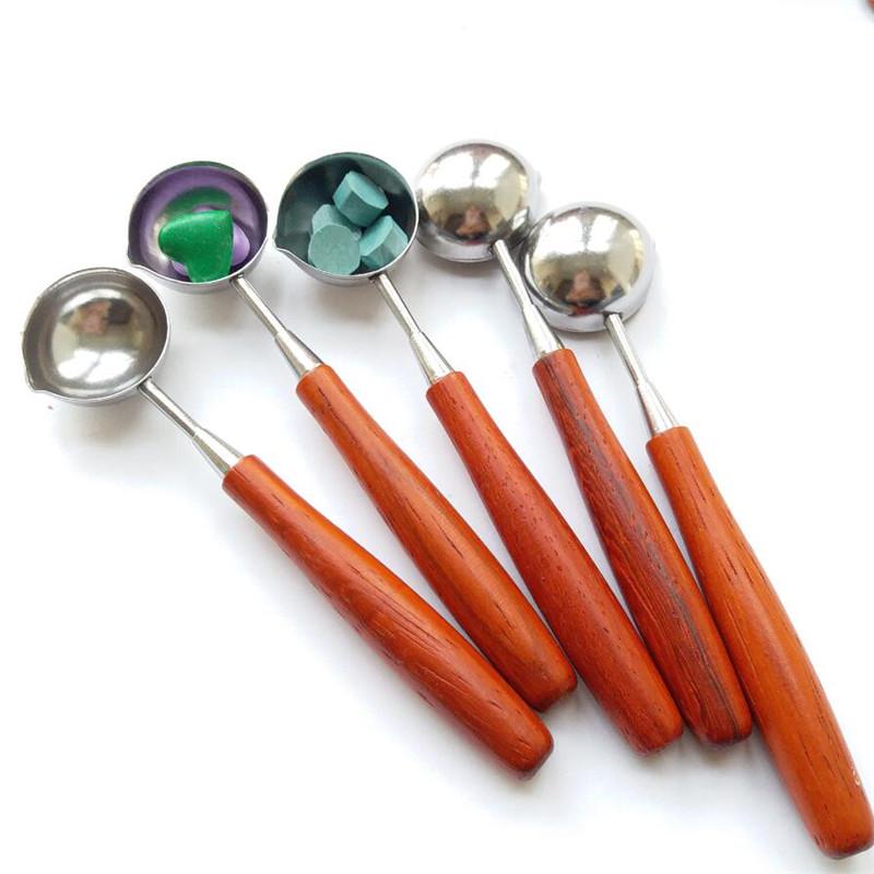 Buy Wood Handle Sealing Wax Spoon Anti Hot Wax Spoon Wax Stamp Sealing ...