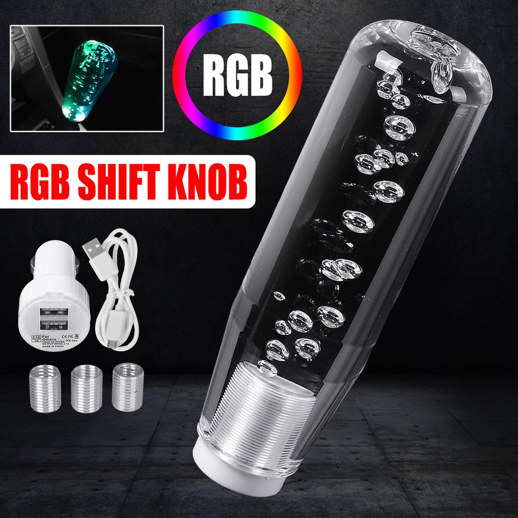 LED Light RGB Shift Knob Stick Crystal Transparent Bubble Gear Shifter 15cm - buy from 22$ on ...