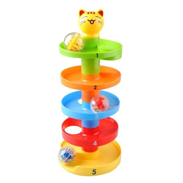 Drop and Roll Swirl Ball Ramp Toy for Babies Infant (Random Color ...