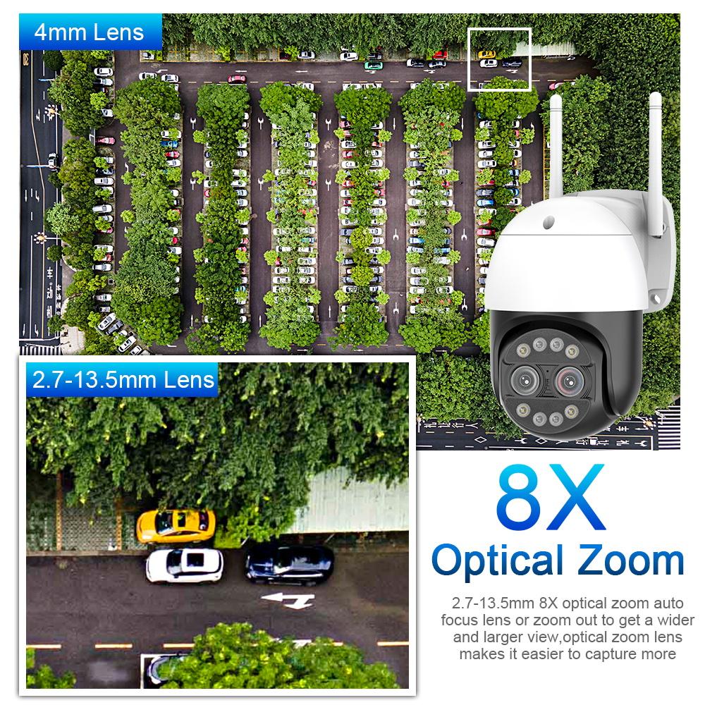Buy EVKVO 8MP 8X Optical Zoom IP Camera WiFi Security CCTV Camera Dual ...
