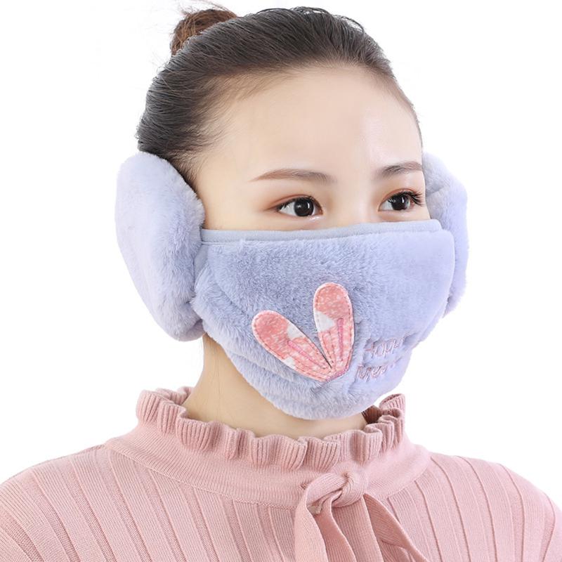 Buy Women 2-in-1 Warm Mask Earmuffs Rabbit Ear Autumn Winter Thicken ...