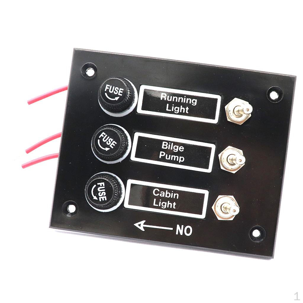 Buy 3 Gang Fused Marine Switch Panel for Boats Caravans RV 12 Volt ...