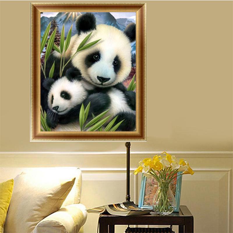 5D DIY Full Round Dill Pandas Rhinestone Painting Cross Stitch Crafts ...