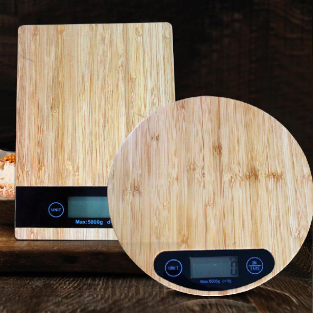 Buy Bamboo Wood Grain Scale Precision Electronic Baking 5kg Kitchen at ...