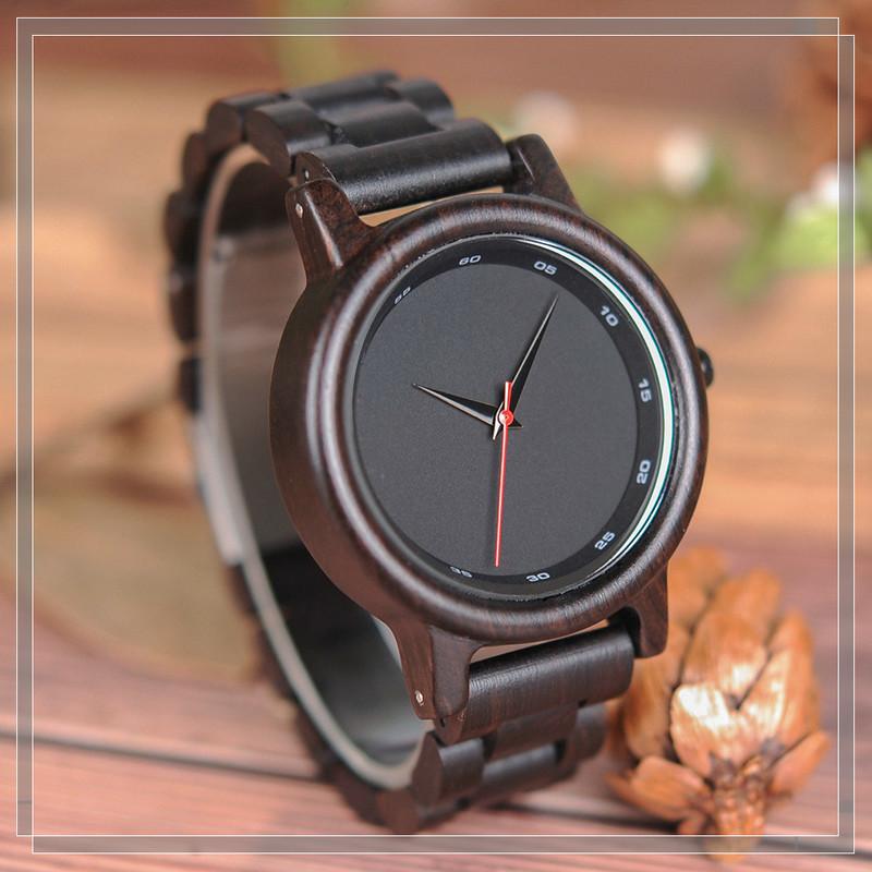 Buy Wristwatch Fashion Men Black Sandalwood Clocks Brand-design Men's ...