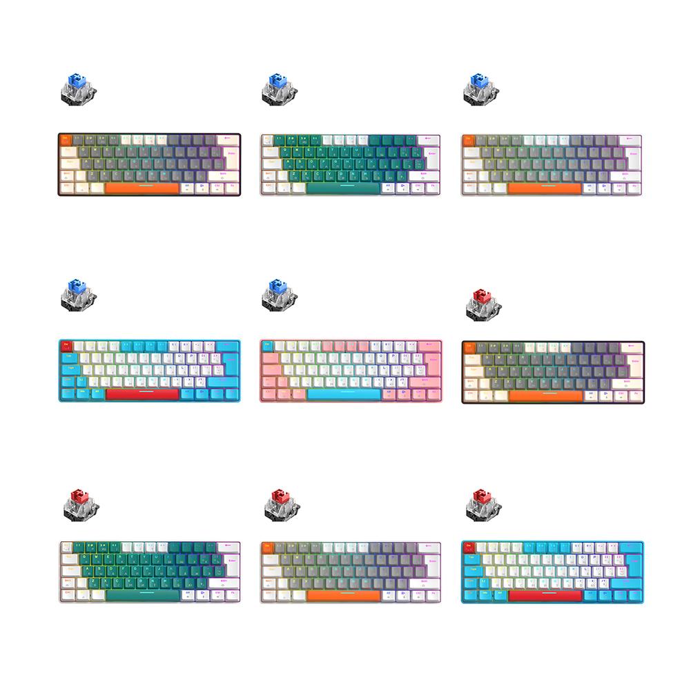 Buy T60 Mechanical Keyboard USB Mini 62 Keys Gamer Keyboard Wired for ...