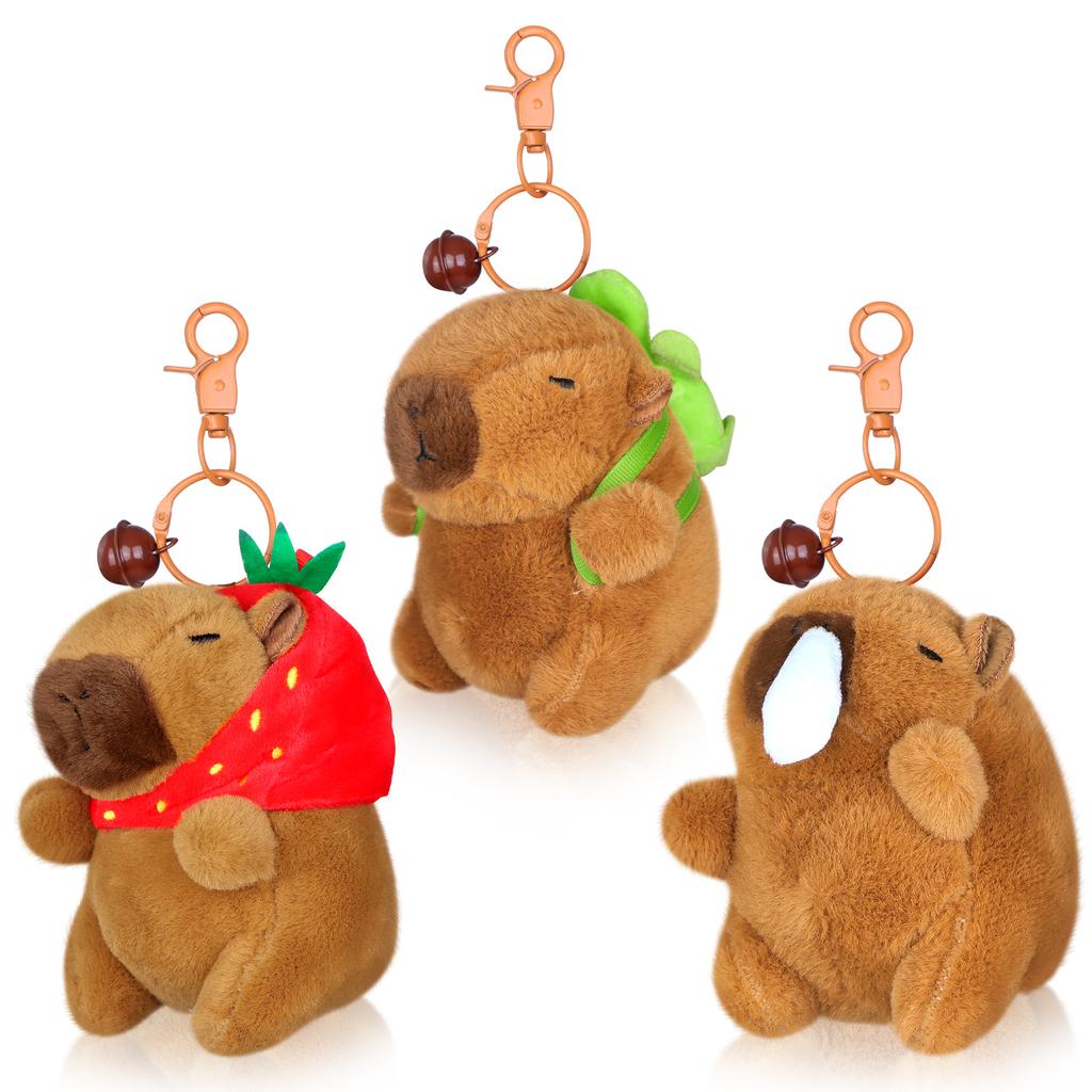 Buy 3 Pcs Capybara Plush Keychain Toy Cute Capybara Stuffed Animal Doll ...