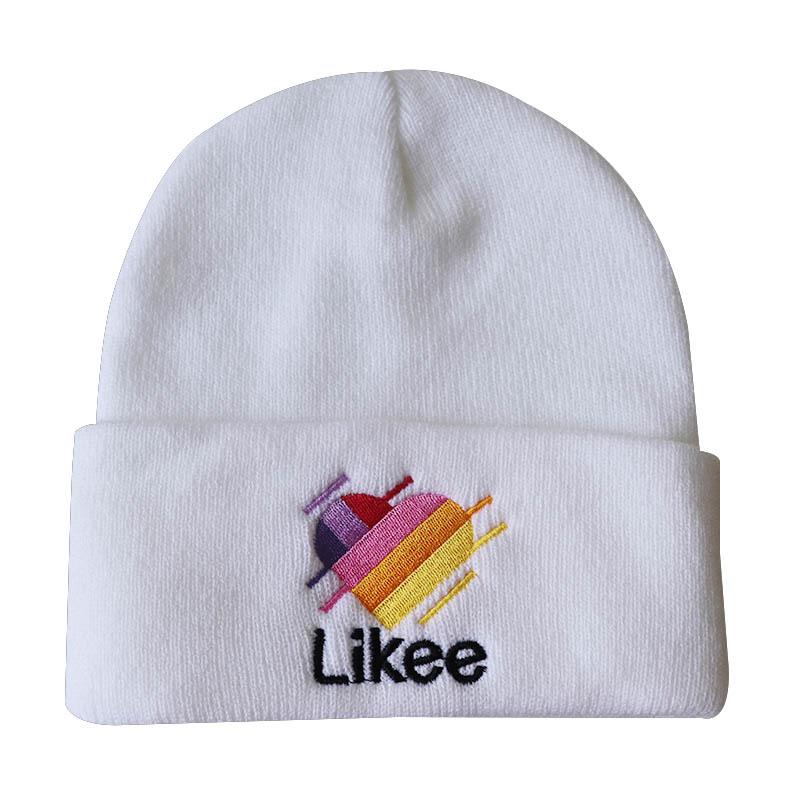 Buy Likee Embroidery Beanie Likee Knitted Hat Woolen Cap Hood Cold Hat ...