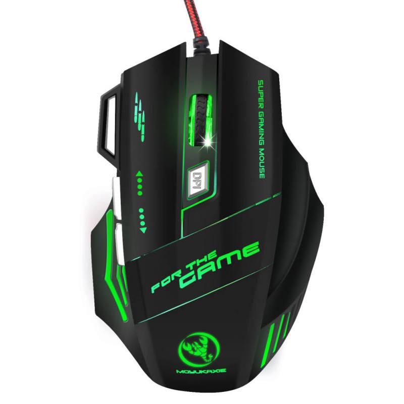 Buy Wired Optical Gaming Mouse with 7 Bright Colors LED Backlit Game ...