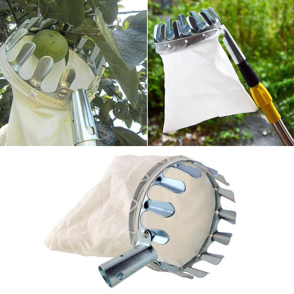 Cheap Metal Fruit Picker with Bag Basket Garden Apple Catcher Harvest ...