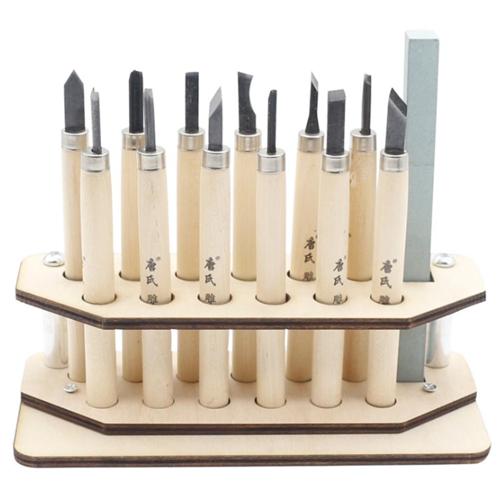 Buy 12Pcs Craft Kit Wood Carving Tool Set Chisels Woodworking Arts ...