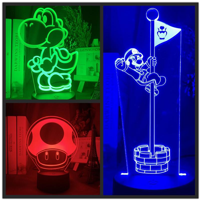 Buy 3D Mario Led Bedside Night Light Colorful Sleeping Lamp Child ...