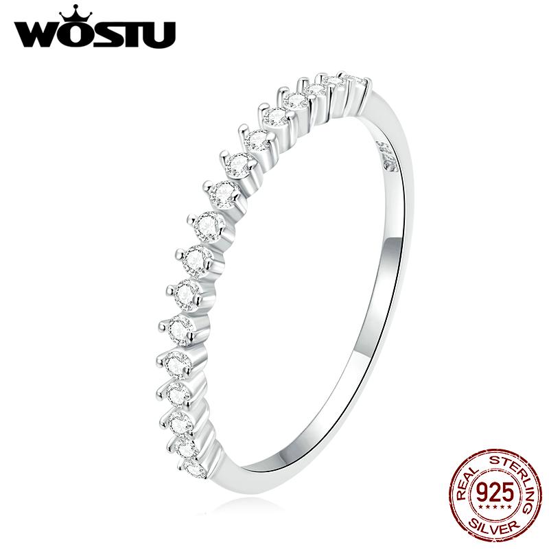 Cheap WOSTU 925 Sterling Silver Shining Stackable Zircon Luxury Women Ring Fine Jewelry Wedding ...