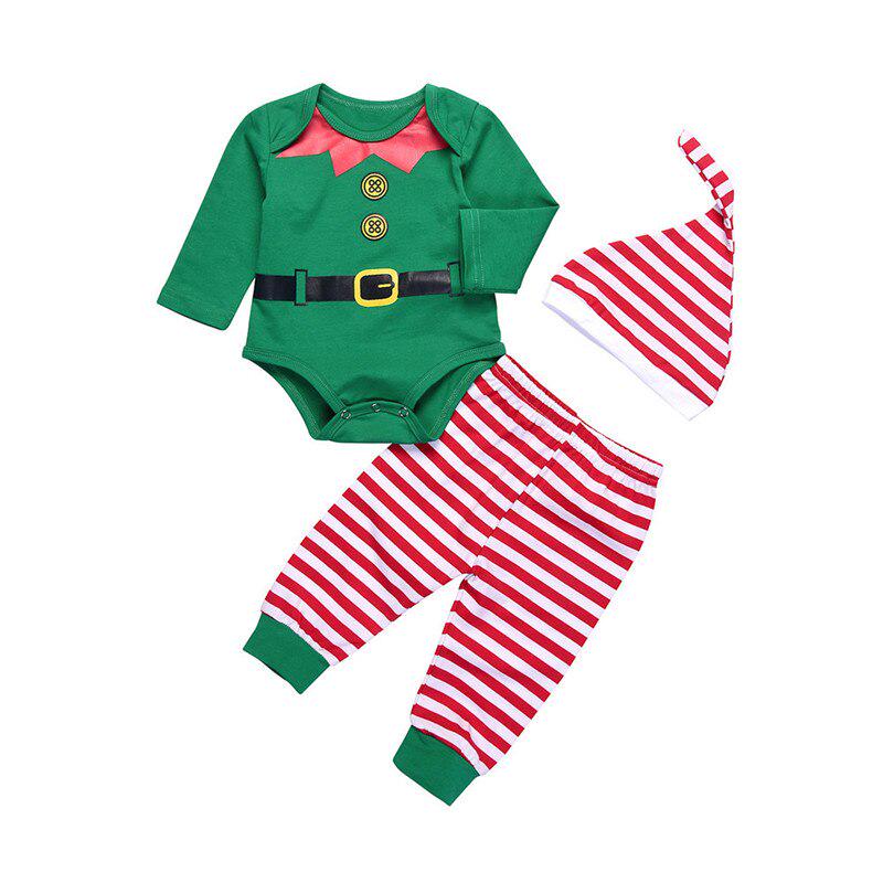 Buy 3Pcs Christmas Baby Clothing Set Cartoon Long Sleeve Romper+Pants ...
