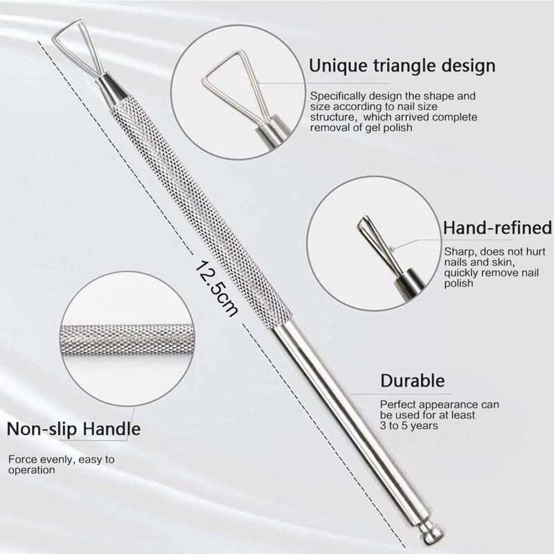 Buy Stainless Steel Triangle-Shapecuticle Peeler Scraper Remove Gel ...