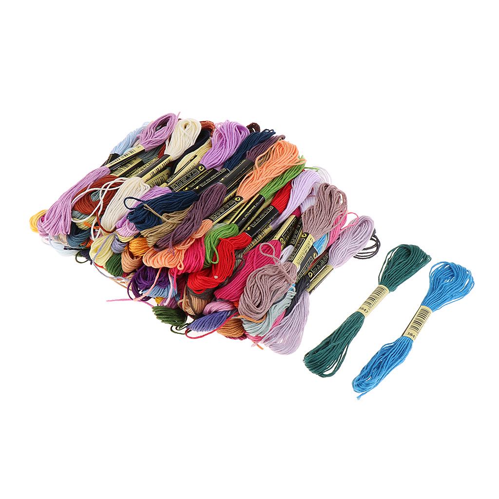 Buy 100 Pieces Mix Color Embroidery Thread with Winding Bobbins for ...