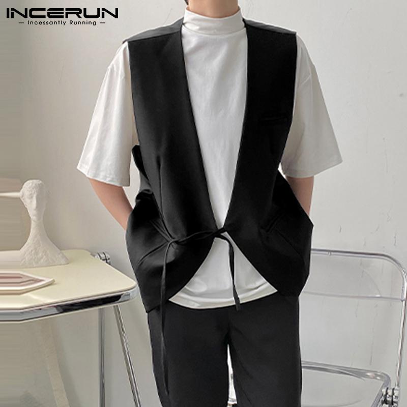 Buy INCERUN Men Summer Autumn Sleeveless Waistcoat Outer Garment ...