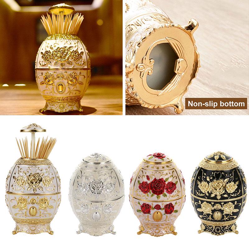 Buy Vintage Automatic Toothpick Holder Zinc Alloy Gold Toothpick ...