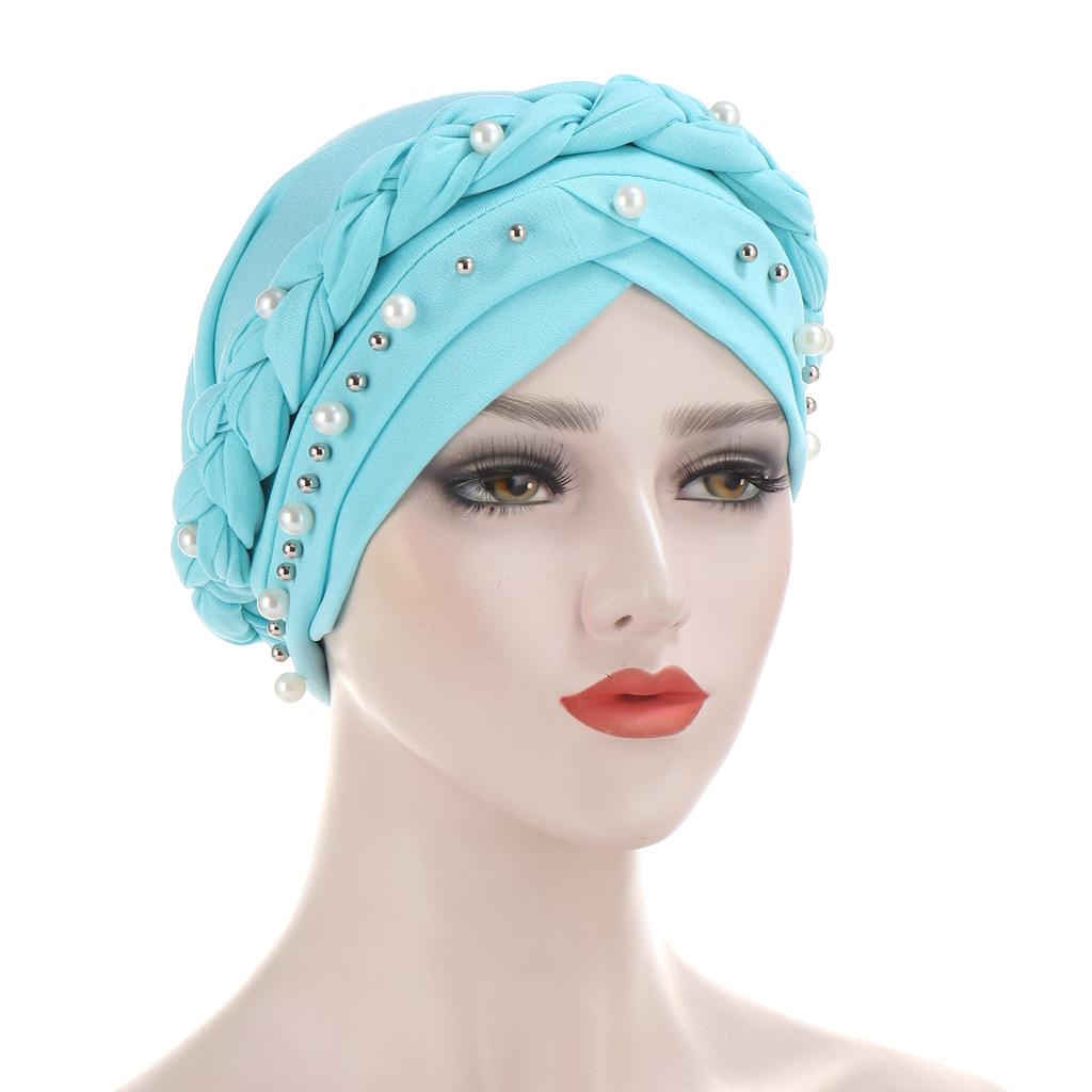 Buy Head Scarf for muslim women solid cotton turban bonnet hijab Caps ...